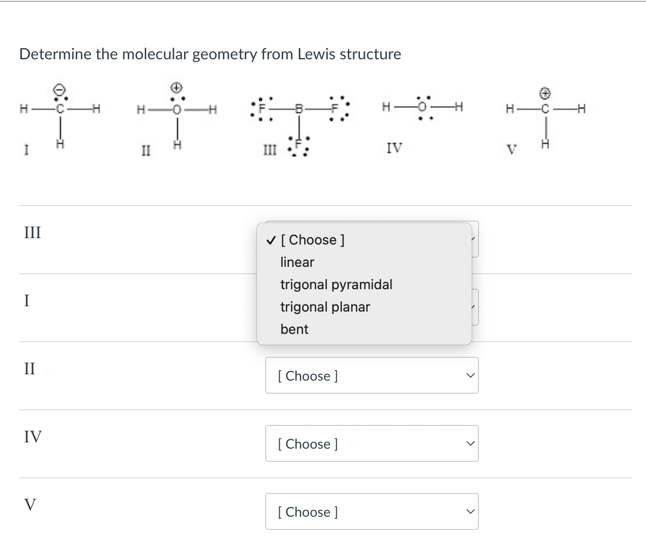 Solved Determine the molecular geometry from Lewis | Chegg.com