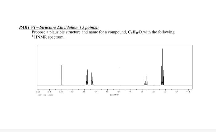 Solved PART VI - Structure Elucidation (5 points): Propose a | Chegg.com