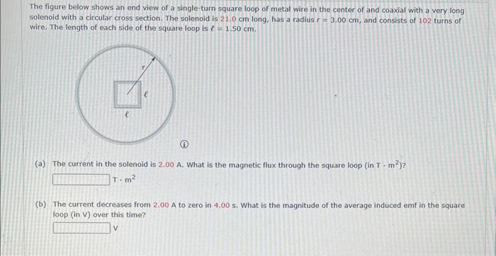 Solved The figure below shows an end view of a single-turn | Chegg.com