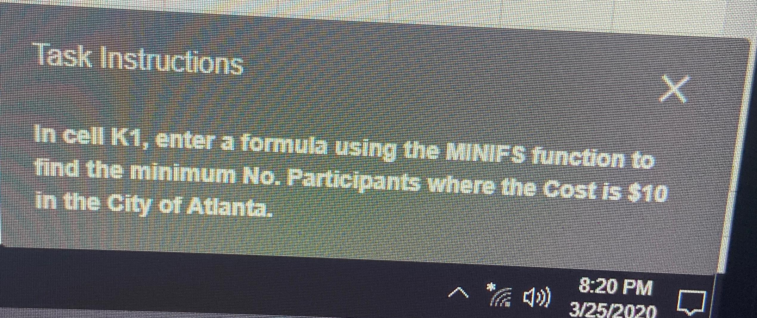Solved Task InstructionsIn cell K1, ﻿enter a formula using | Chegg.com