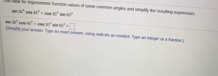 Solved lable for trigonometric function values of some | Chegg.com Solved lable for trigonometric function values of some | Chegg.com