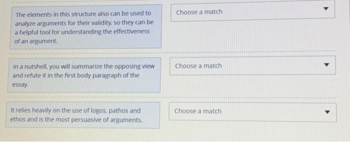 Match the type of argument with its definition. | Chegg.com