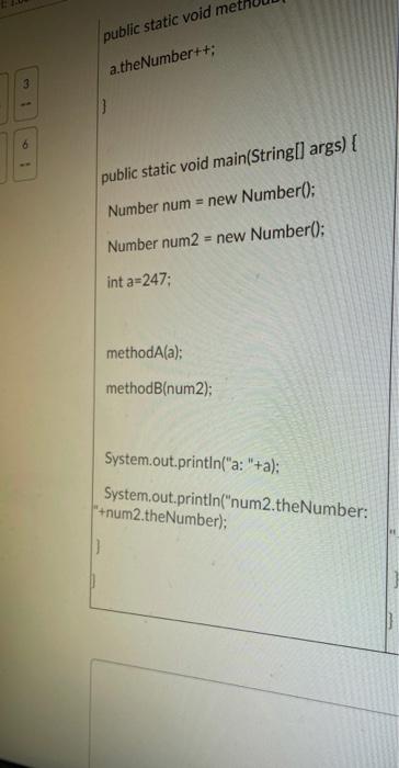 Solved What is the output from the Java class Number public | Chegg.com