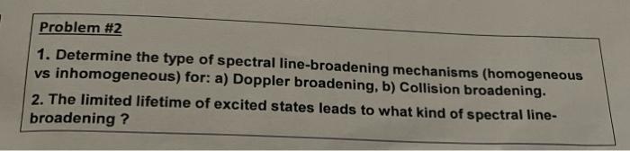 Solved Problem #2 1. Determine the type of spectral | Chegg.com