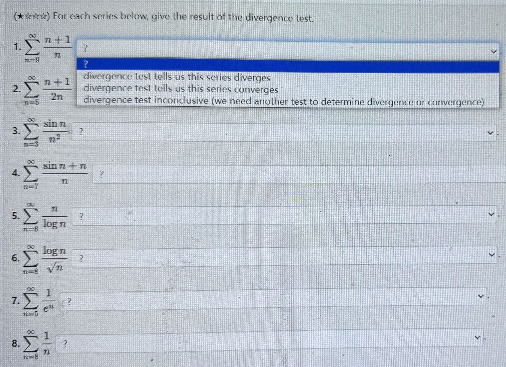 Solved (***-4≤-2) ﻿For each series below, give the result of | Chegg.com
