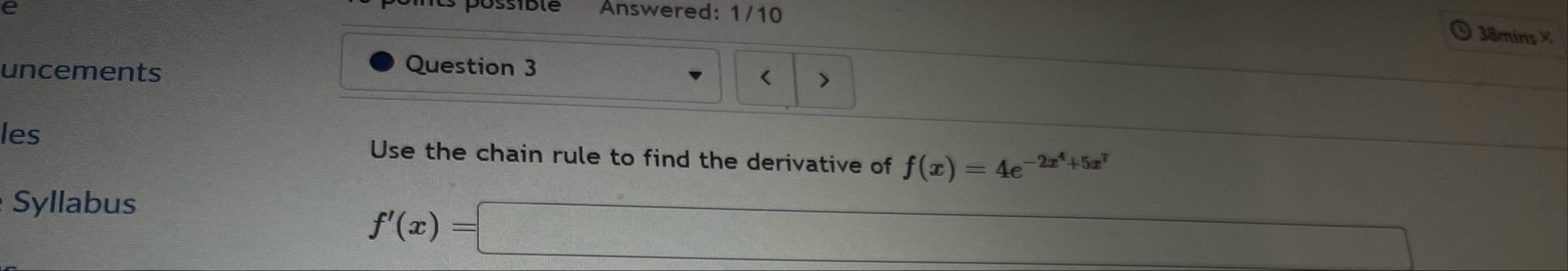 Solved Answered: 1/1038 ﻿mins xuncementsQuestion 3lesUse the | Chegg.com