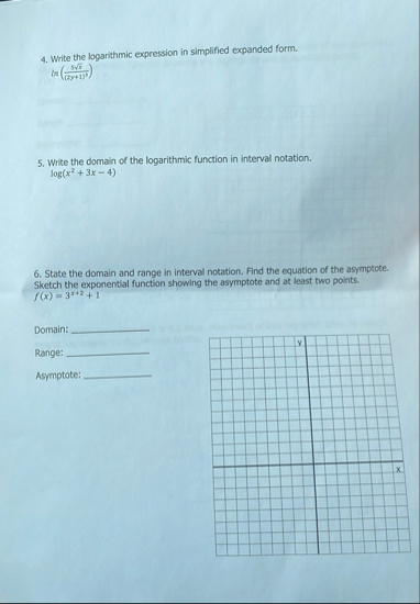 Write the logarithmic expression in simplified | Chegg.com