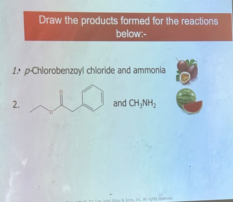 Solved Draw the products formed for the reactions | Chegg.com