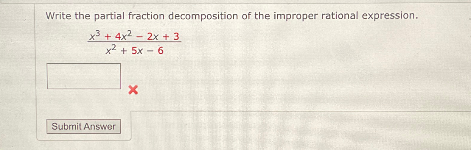 Solved Write the partial fraction decomposition of the | Chegg.com