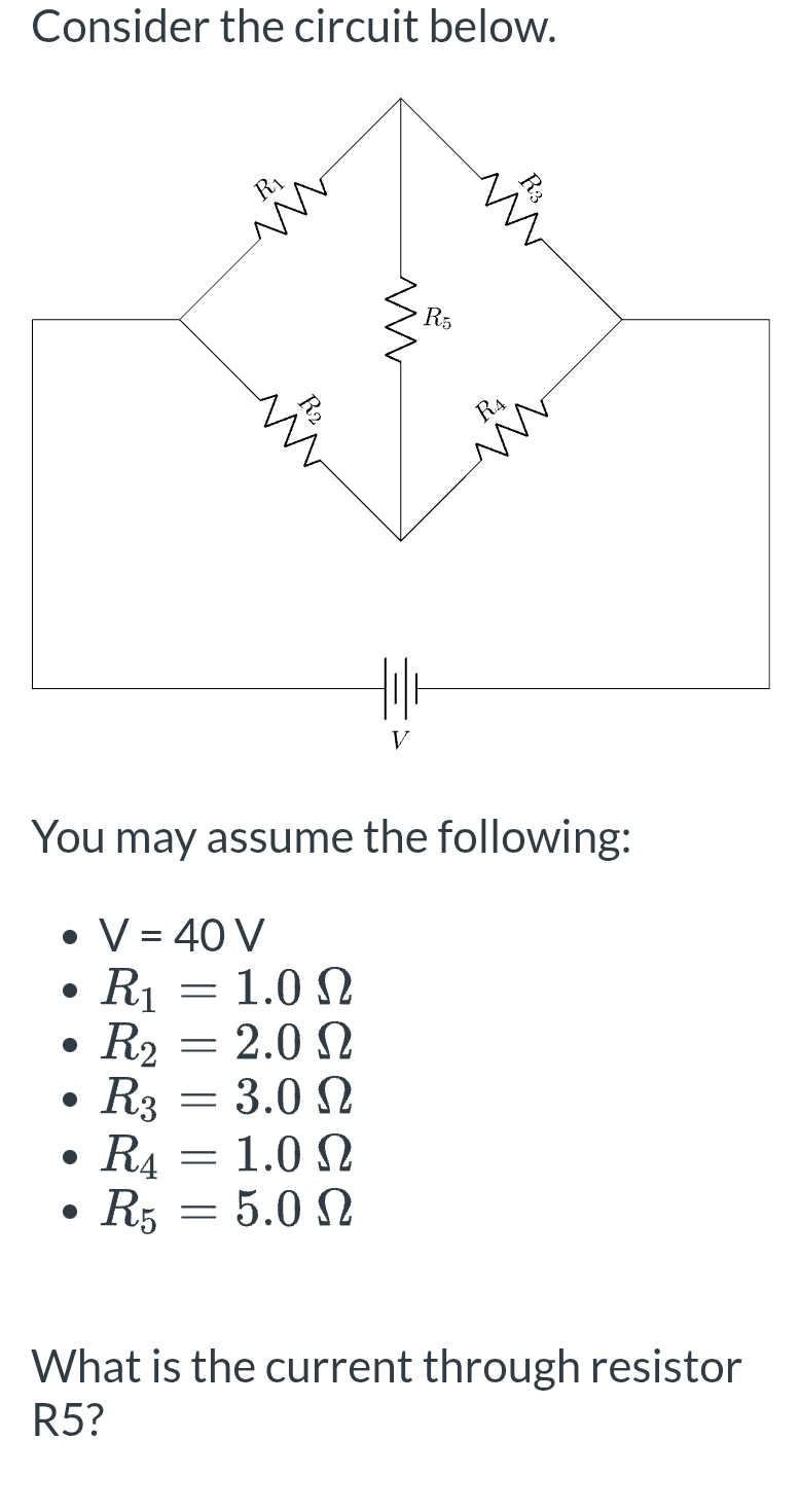 Solved Consider the circuit below.You may assume the | Chegg.com