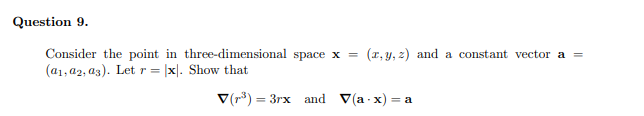 Solved Question 9.Consider the point in three-dimensional | Chegg.com