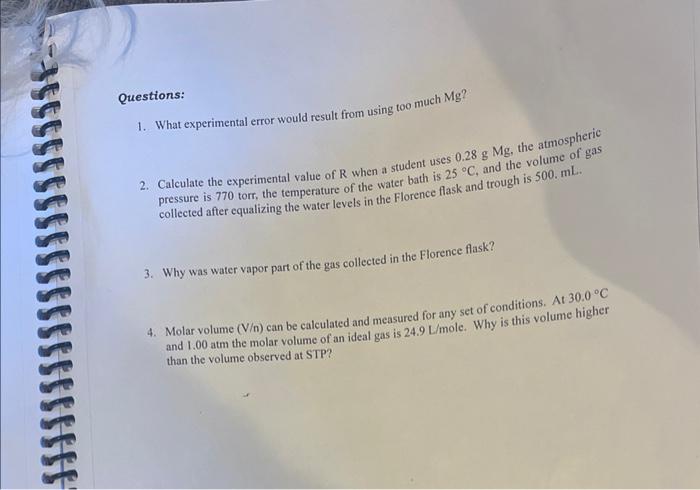 Solved Calculations: Show all work on a separate sheet of | Chegg.com