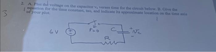 Solved 2. A. Plot the voltage on the capacitor ve verses | Chegg.com