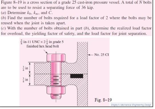 Solved Figure 8-19 is a cross section of a grade 25 | Chegg.com