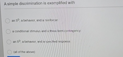 Solved A simple discrimination is exemplified withan SD, ﻿a | Chegg.com
