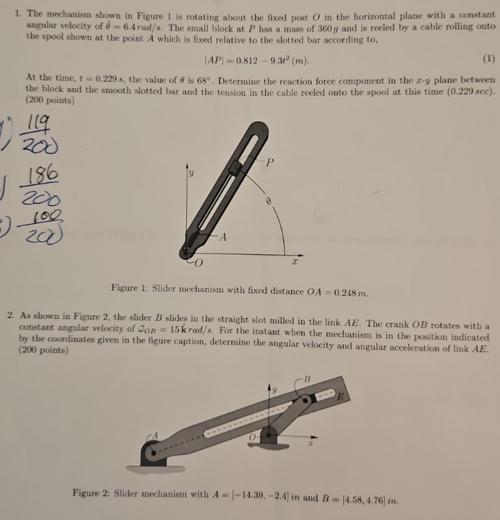 Solved The mechanism shown in Figure 1 ﻿is rotating about | Chegg.com