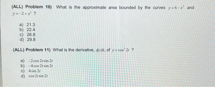 Solved (ALL) Problem 10) What is the approximate area | Chegg.com