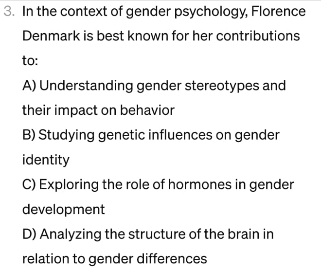 Solved psychology: In the context of gender psychology, | Chegg.com