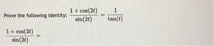 Solved Prove the following identity: | Chegg.com
