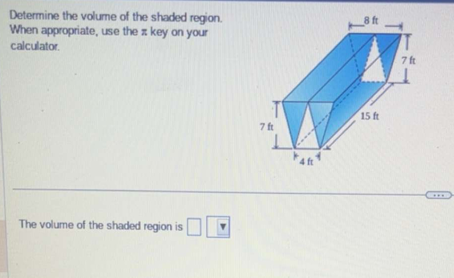 Determine the volume of the shaded region. When | Chegg.com