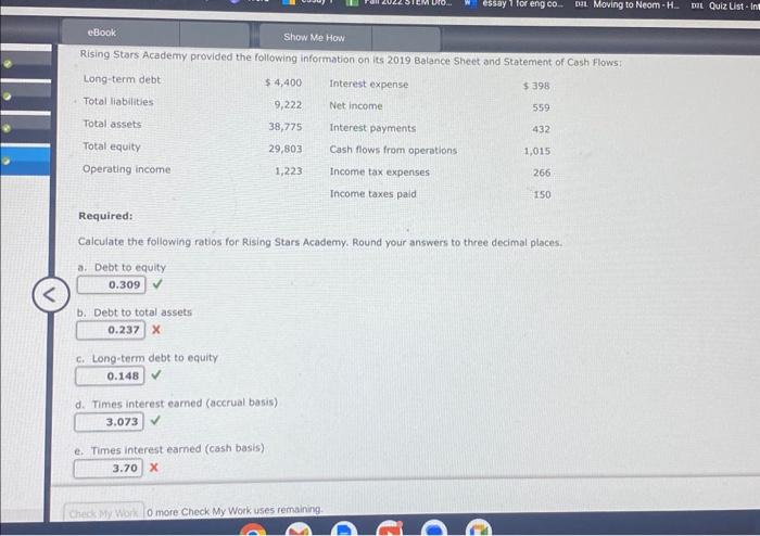 Solved Required: Calculate the following ratios for Rising | Chegg.com