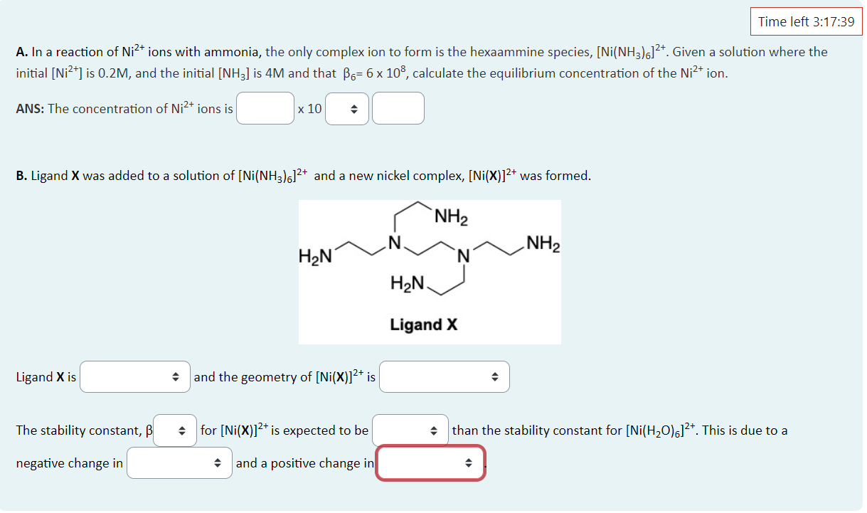 Solved A. ﻿In a reaction of Ni2+ ﻿ions with ammonia, the | Chegg.com