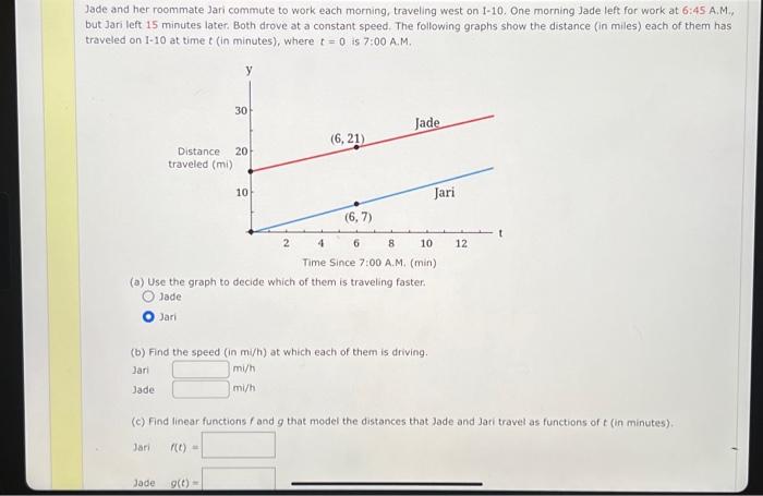 Solved Jade and her roommate Jari commute to work each | Chegg.com