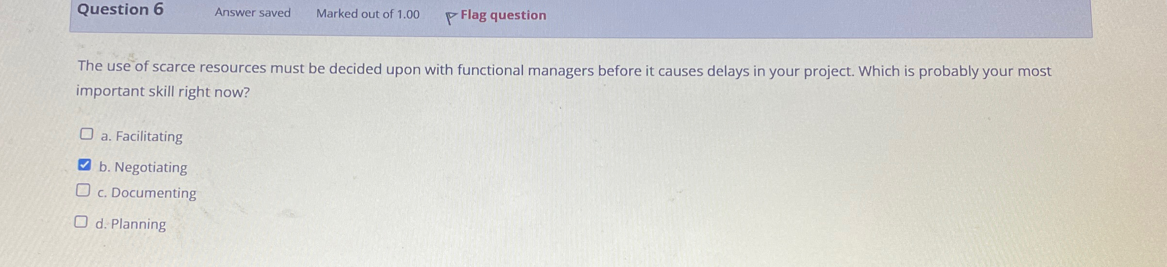 Solved Question 6Answer savedMarked out of 1.00Flag | Chegg.com
