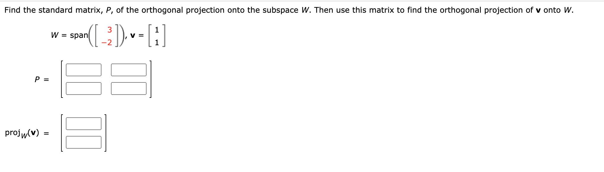 Solved Find The Standard Matrix P of The Orthogonal