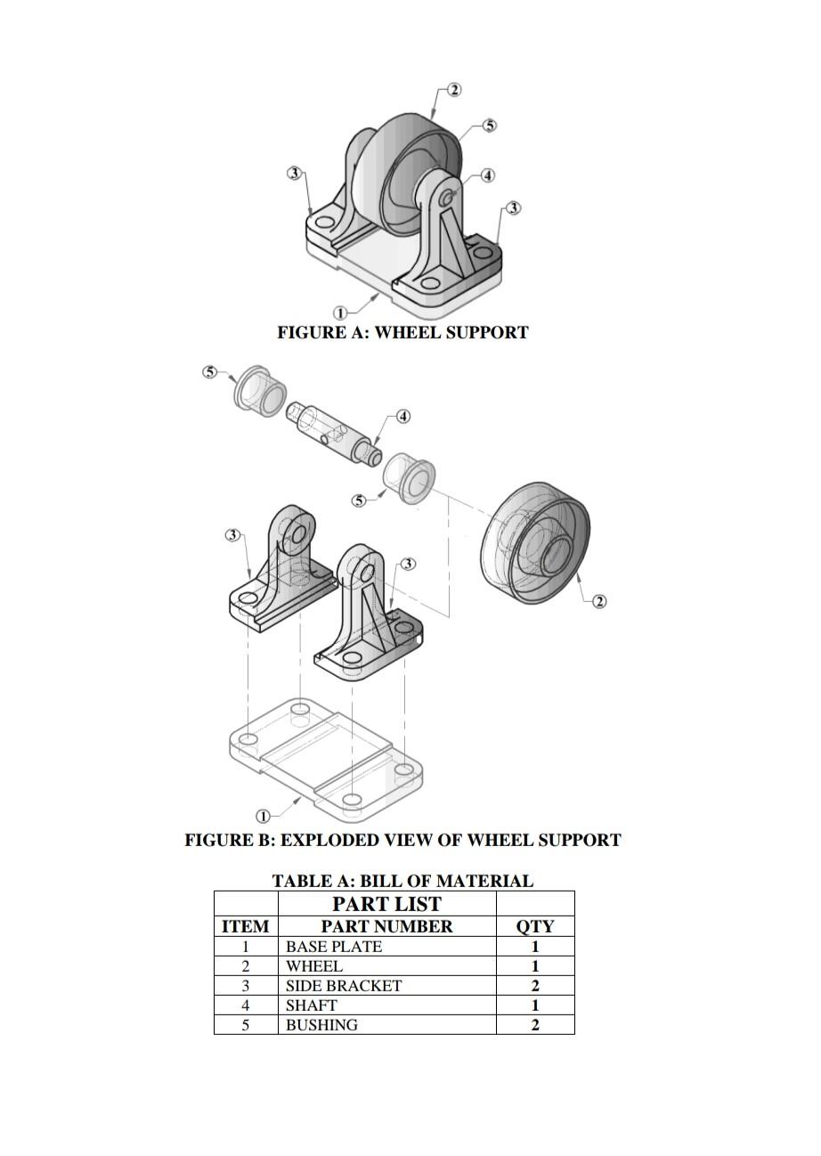 Solved A wheel support is shown in the following pages. Draw | Chegg.com