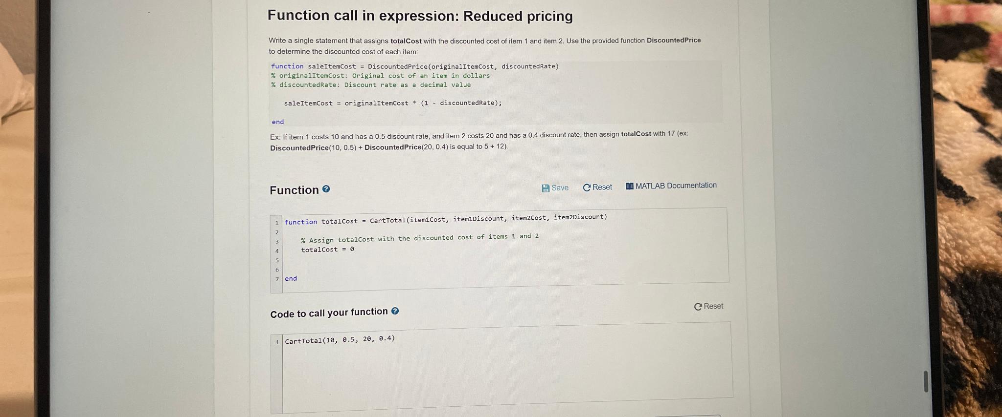 Solved Function call in expression: Reduced pricingWrite a | Chegg.com