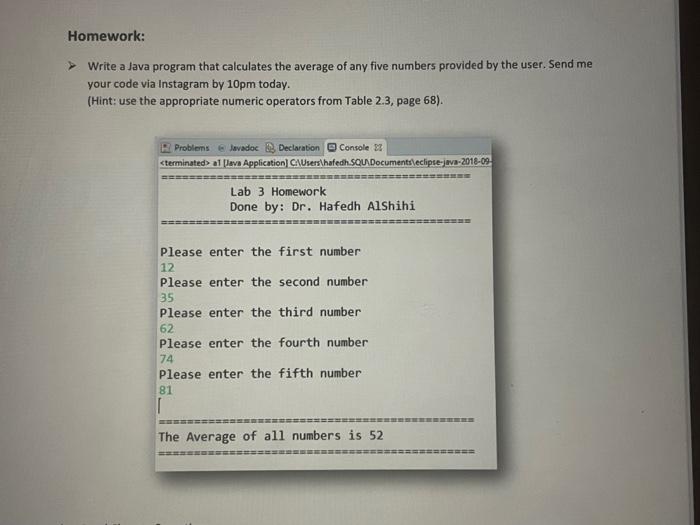 Solved Homework: Write a Java program that calculates the | Chegg.com