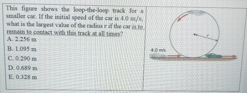 Solved This figure shows the loop-the-loop track for a | Chegg.com