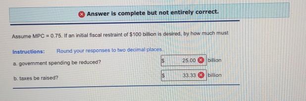 Solved Answer is complete but not entirely correct. Assume | Chegg.com