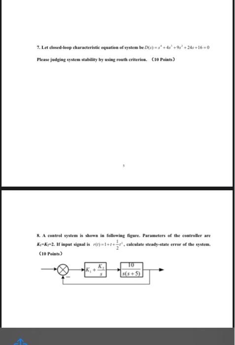 Solved 7. Let closed-loop characteristic equation of system | Chegg.com