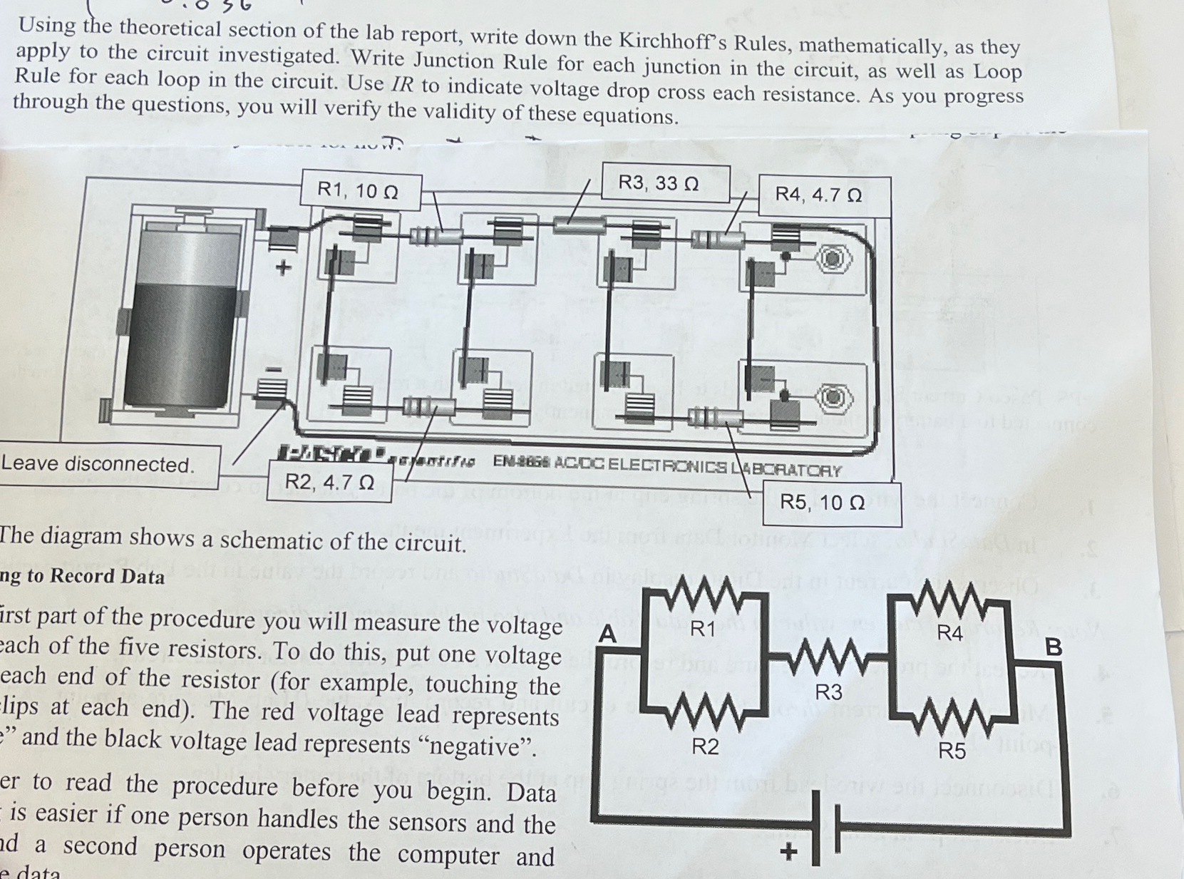 Solved Using the theoretical section of the lab report, | Chegg.com