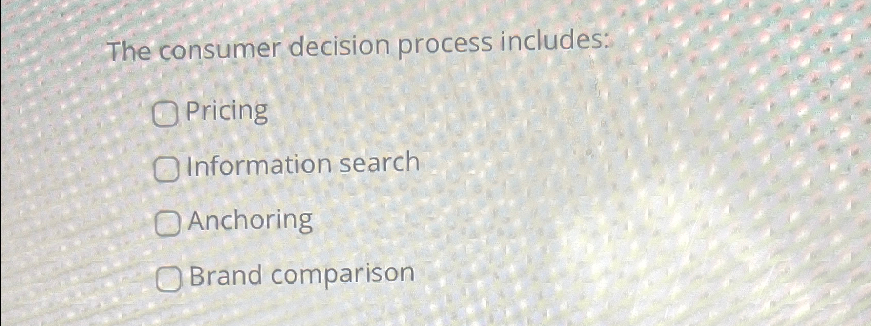 Solved The consumer decision process | Chegg.com