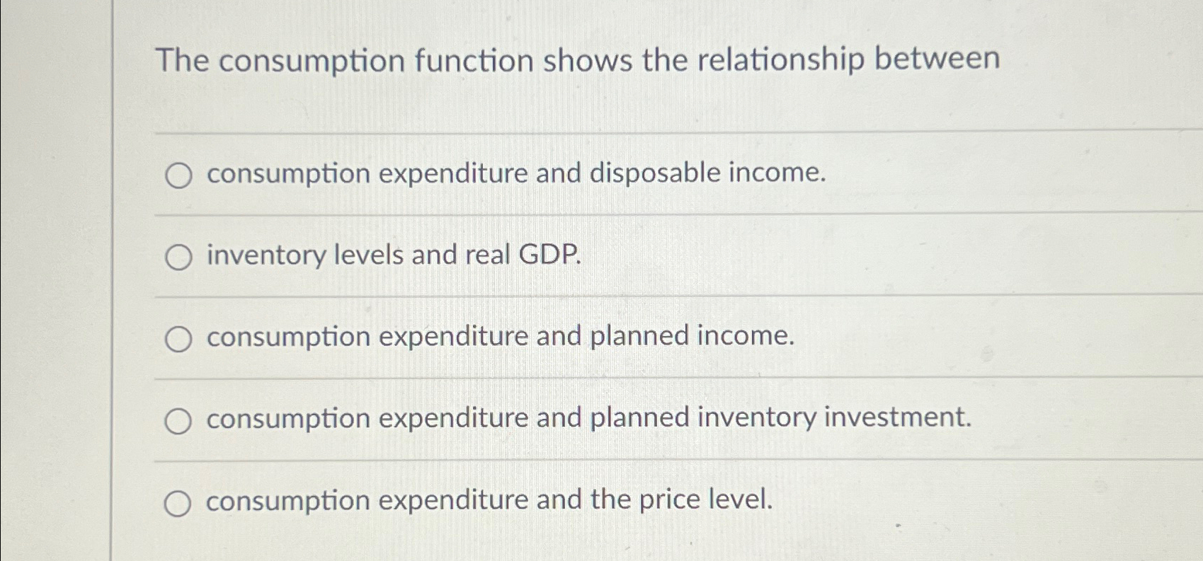 Solved The consumption function shows the relationship | Chegg.com