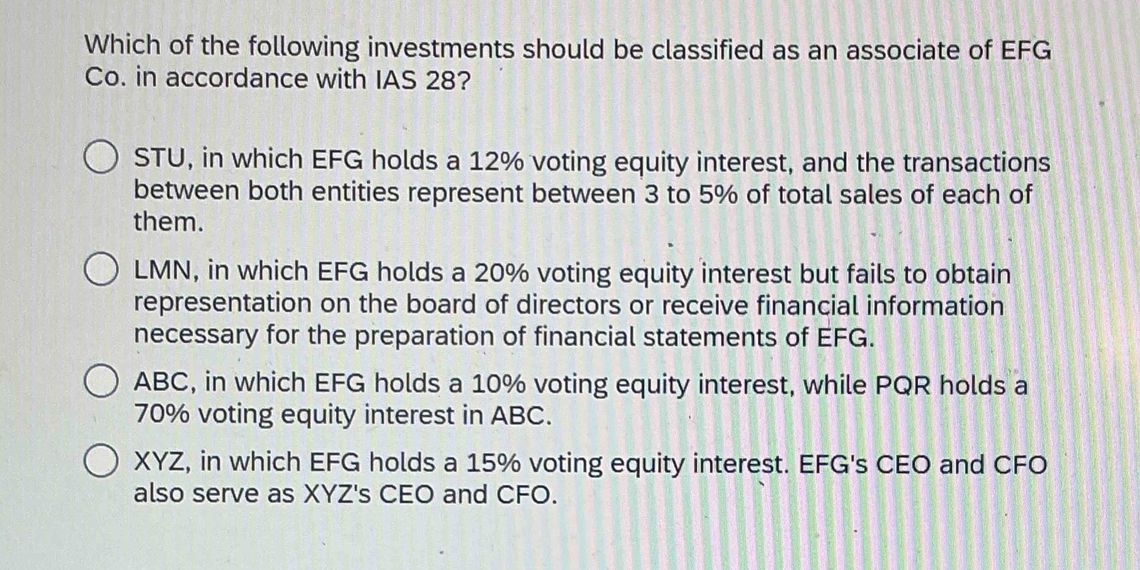 Solved Which of the following investments should be | Chegg.com
