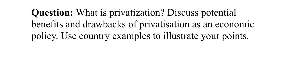 Solved Question: What is privatization? Discuss potential | Chegg.com