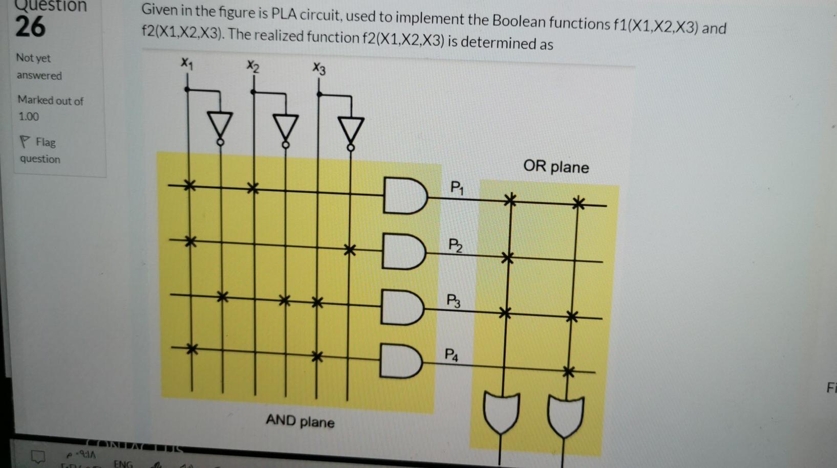 Solved Question 26 Given in the figure is PLA circuit, used | Chegg.com
