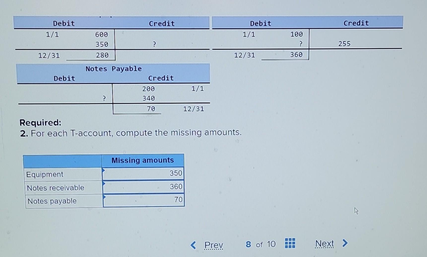 Solved Required: 2. For each T-account, compute the missing | Chegg.com