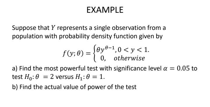Solved Suppose that Y represents a single observation from a | Chegg.com