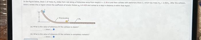 Solved In the figure below, block 1 of mass m₁ slides from | Chegg.com