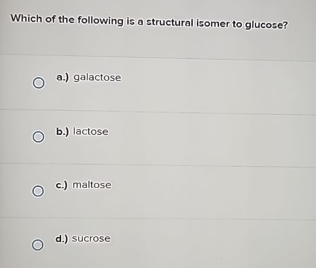 Solved Which of the following is a structural isomer to | Chegg.com