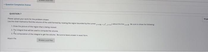 Solved * Question Completion Status: QUESTION 7 Browse Local | Chegg.com