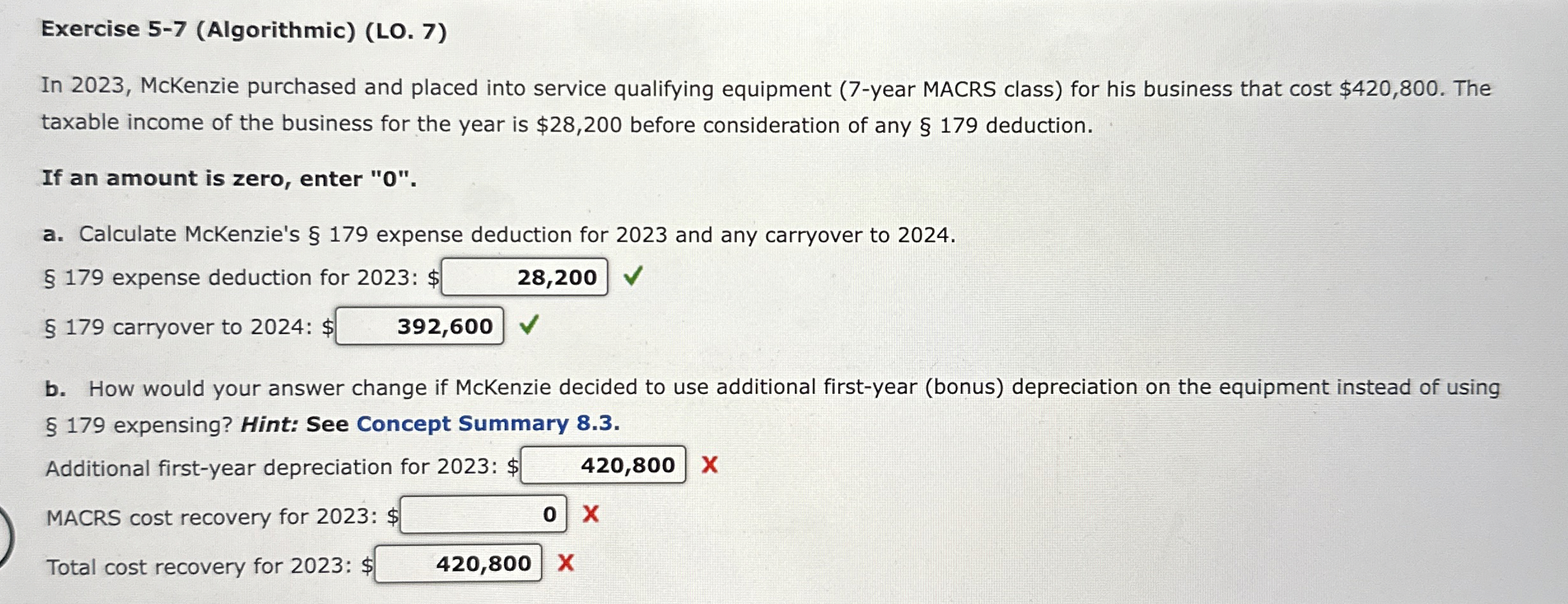 Solved Exercise 5-7 (Algorithmic) (LO. 7)In 2023, ﻿McKenzie | Chegg.com