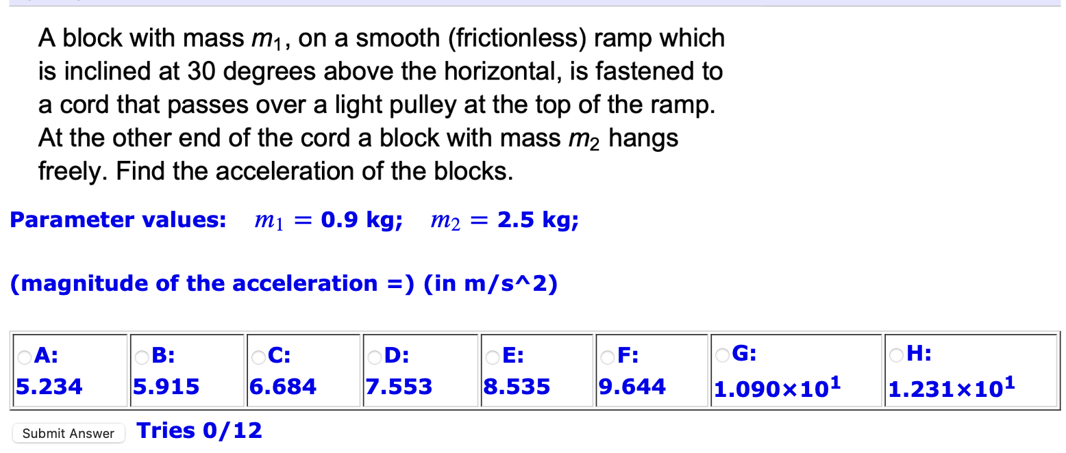 Solved A block with mass m1, ﻿on a smooth (frictionless) | Chegg.com