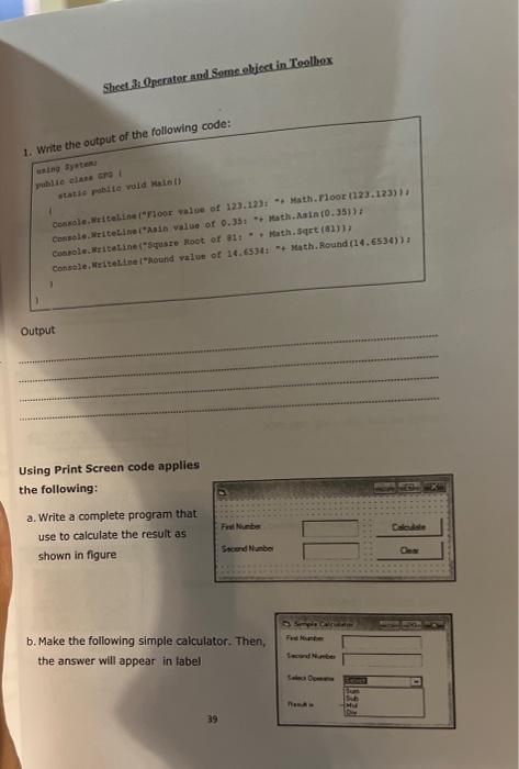 Solved 1. Write the output of the following code: uatiog | Chegg.com