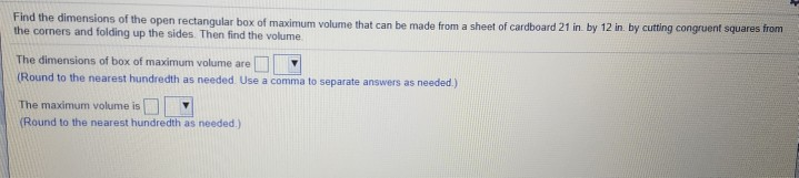 Solved Find the dimensions of the open rectangular box of | Chegg.com